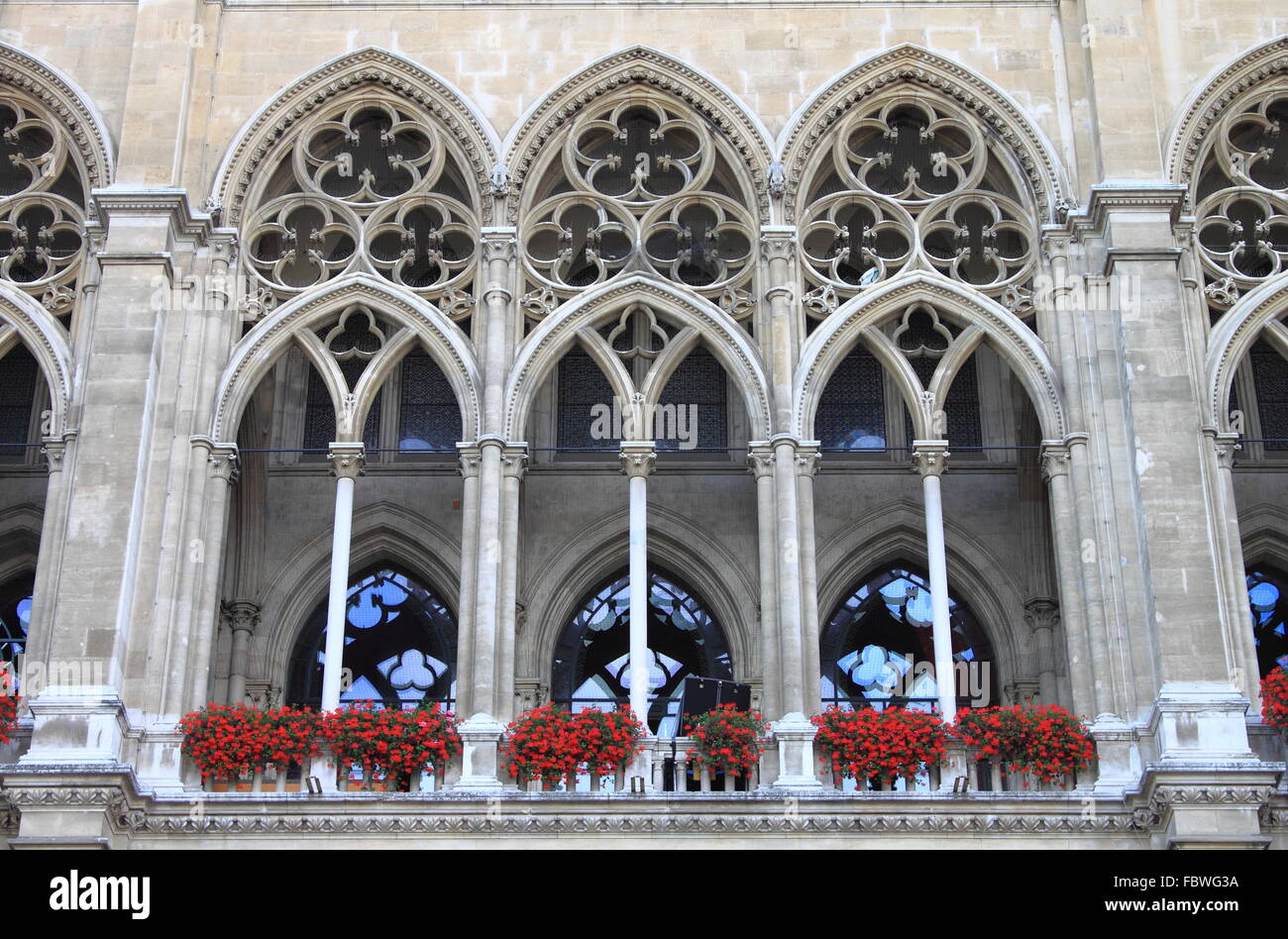 Arches of Vienna City Hall building, Austria Stock Photo - Alamy