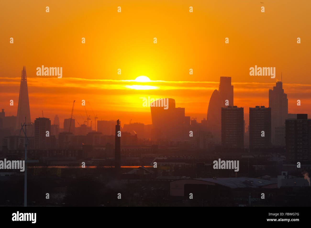 Beautiful sunset over central London, England United Kingdom UK Stock ...