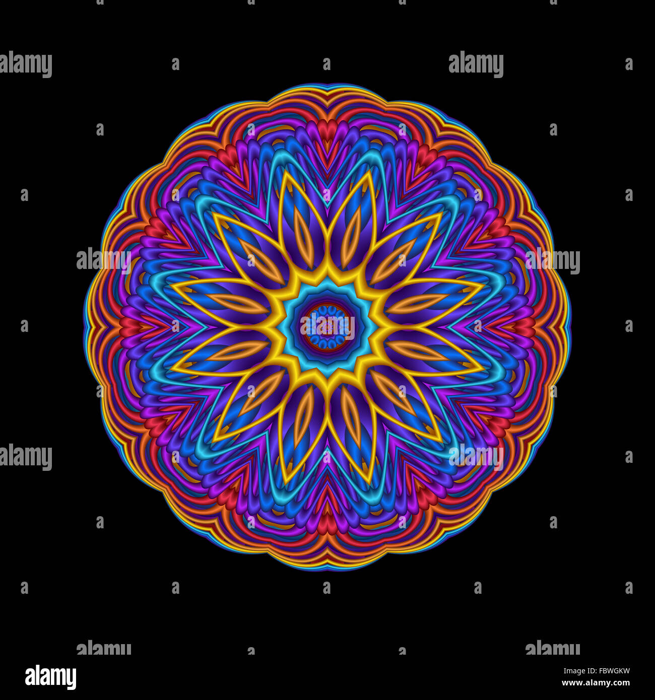 Psychedelic Kaleidoscope Spirograph Motif Stock Photo - Alamy