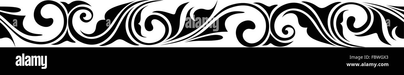 Calligraphic horizontal seamless vignette. Vector illustration Stock ...