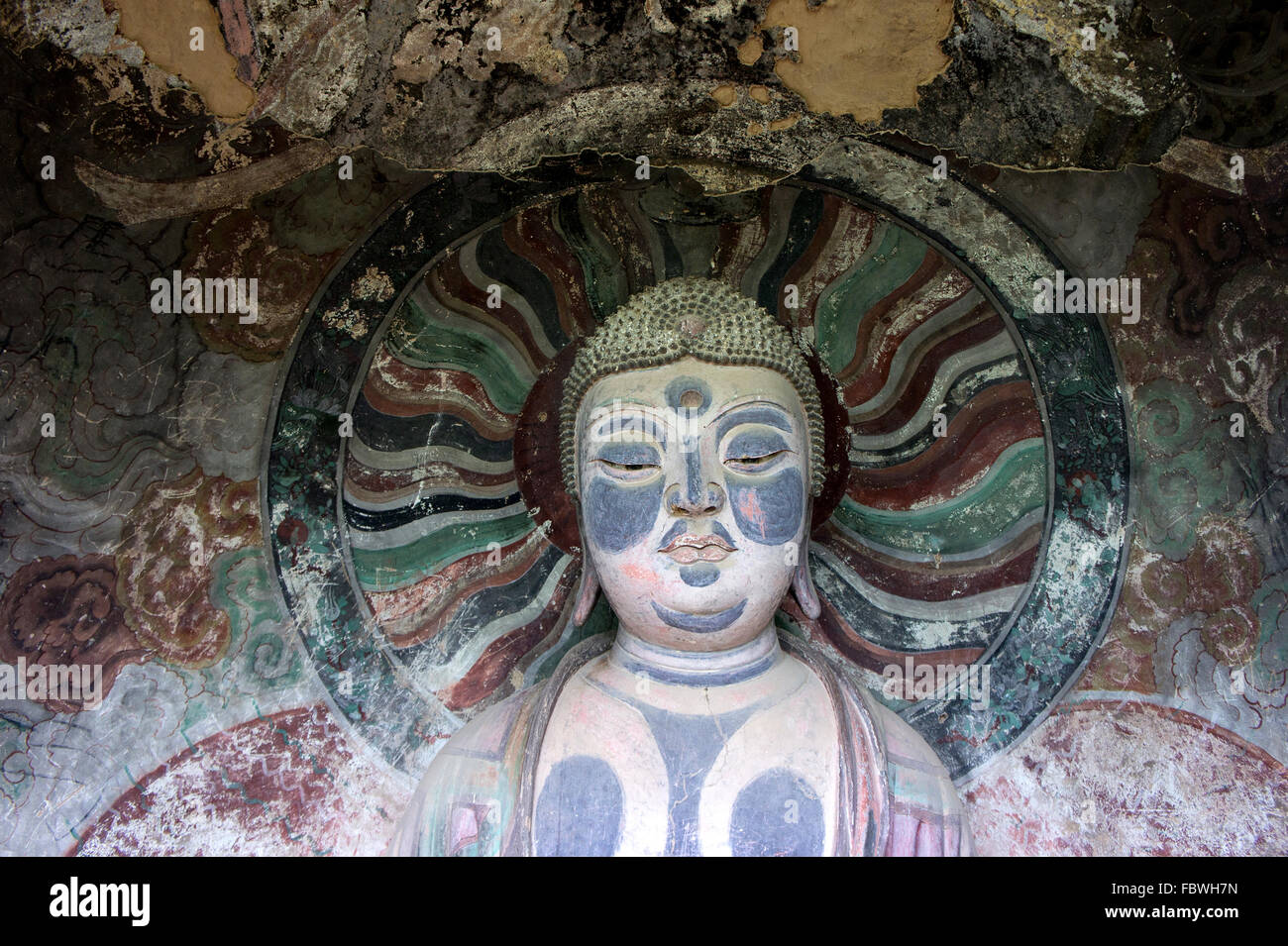 Maiji Mountain Grottoes statues Maiji district Tianshui City Gansu ...
