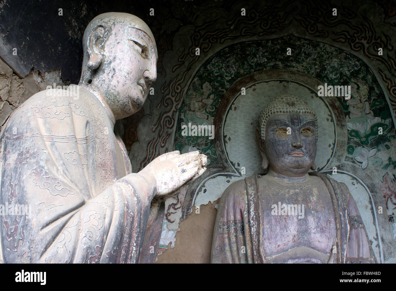 Maiji Mountain Grottoes statues Maiji district Tianshui City Gansu ...