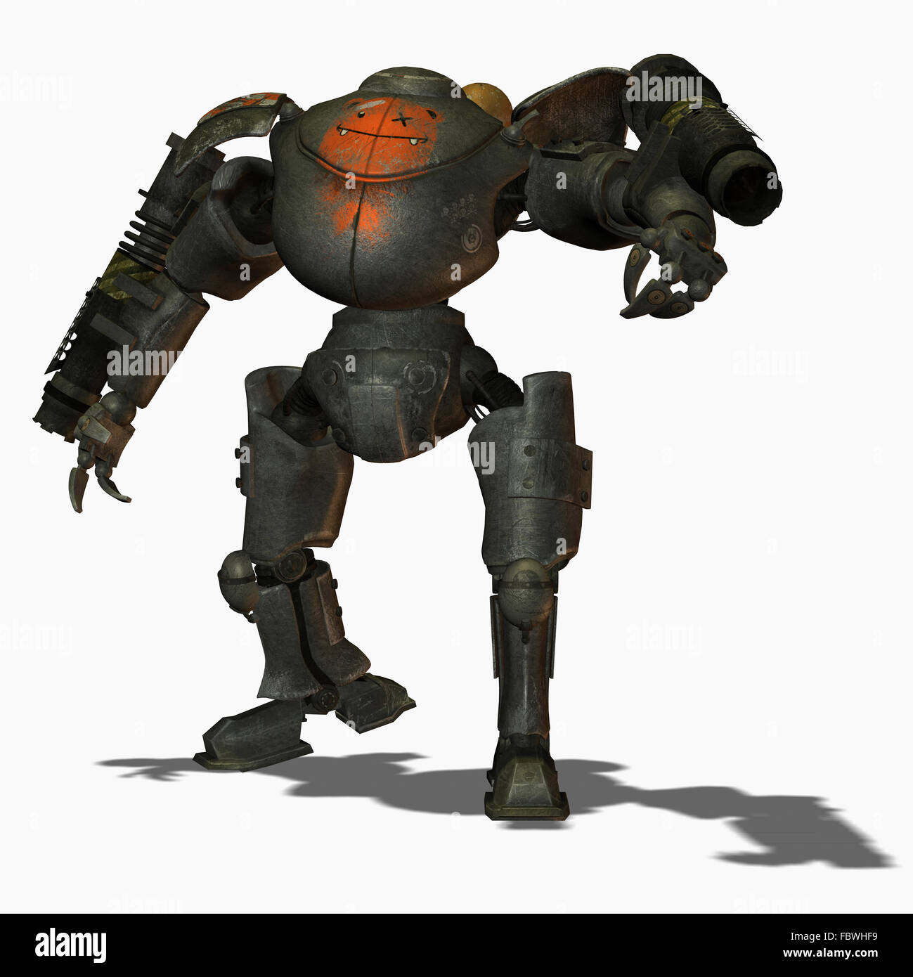 Steampunk combat robots front view Stock Photo - Alamy