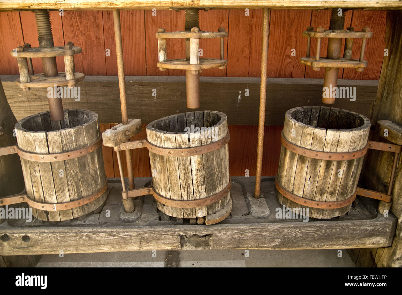 Old School Wine Press Stock Photo - Alamy