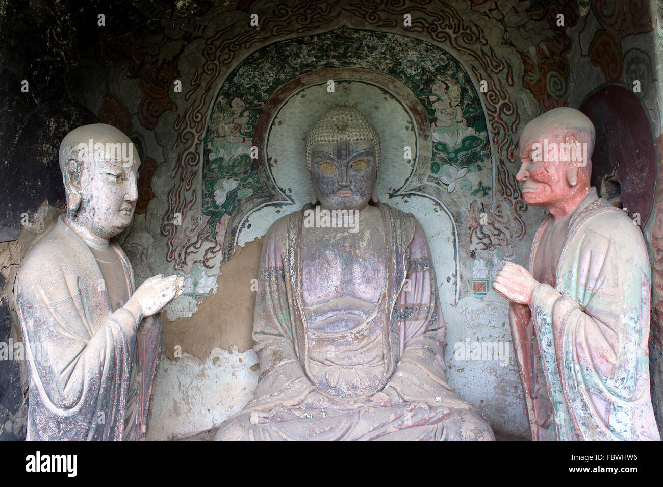 Maiji Mountain Grottoes statues Maiji district Tianshui City Gansu ...