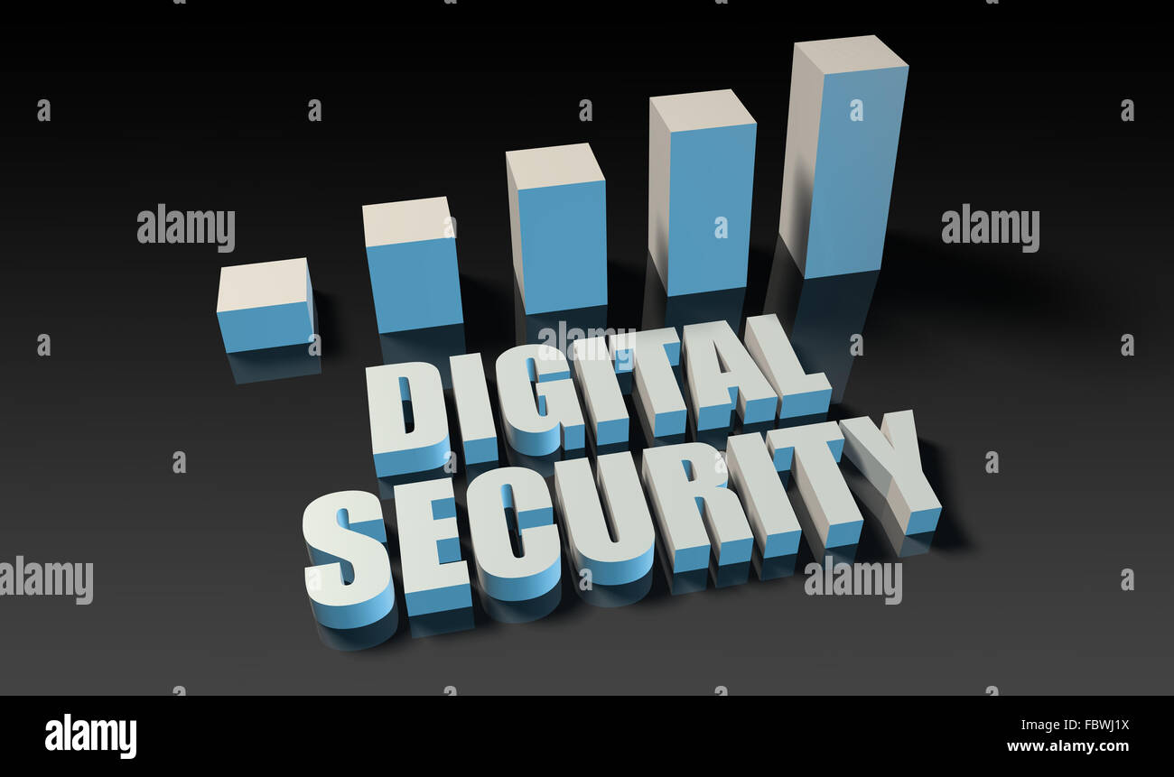 Digital security graph chart in 3d on blue and black Stock Photo - Alamy