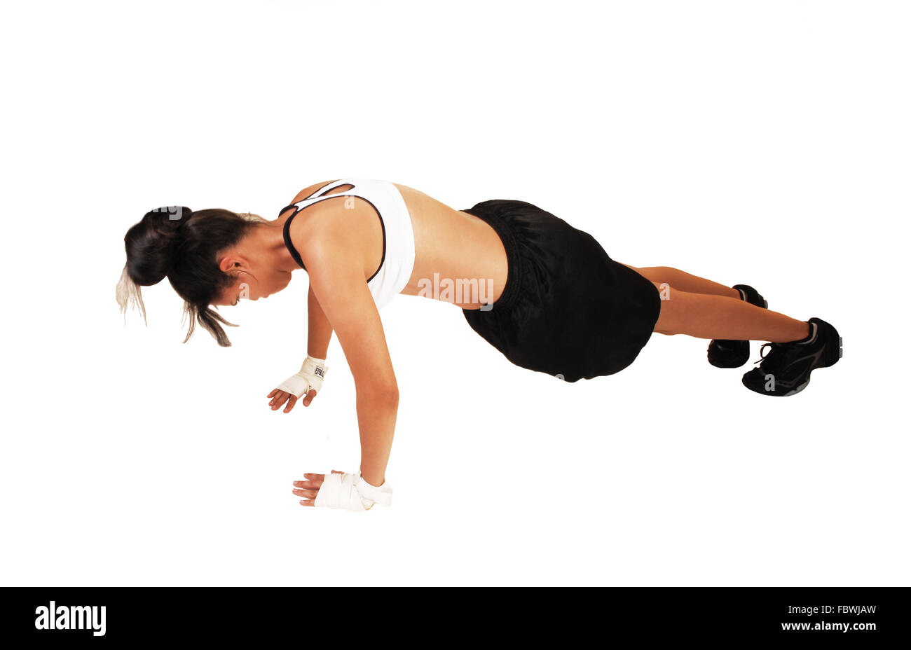 Girl doing push-ups Stock Photo - Alamy
