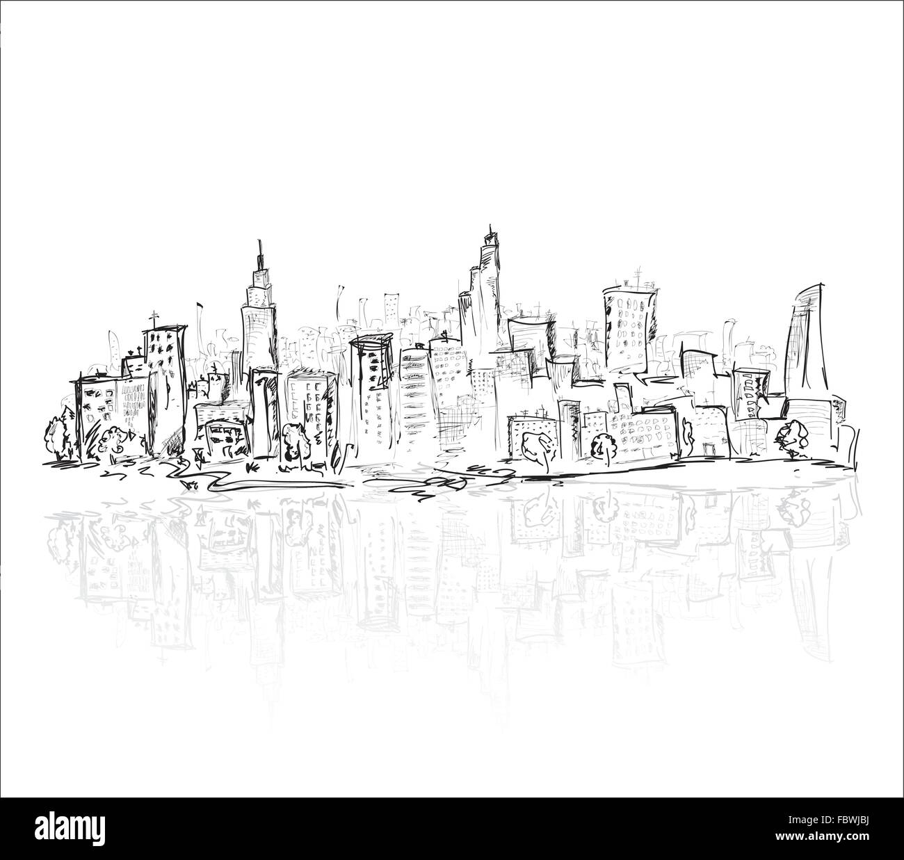 Hand drawn city of houses Stock Vector Image & Art - Alamy