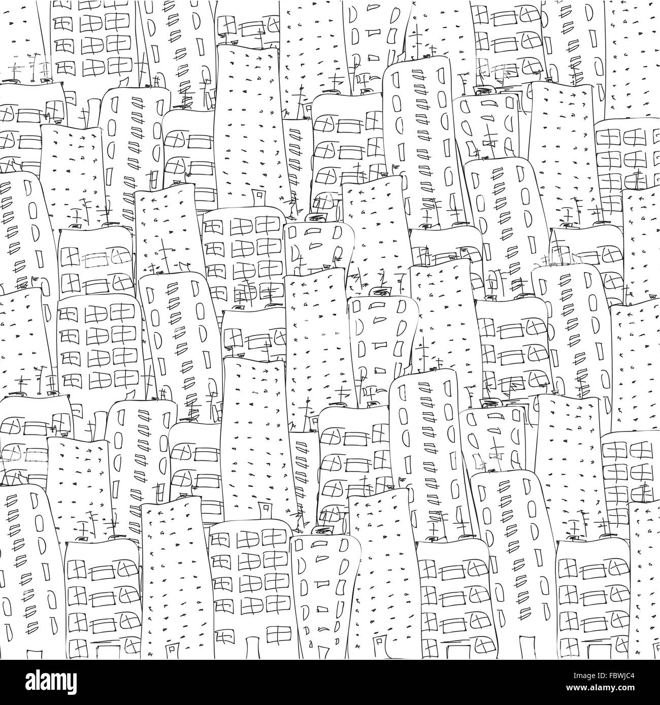 Hand drawn city of houses Stock Vector Image & Art - Alamy