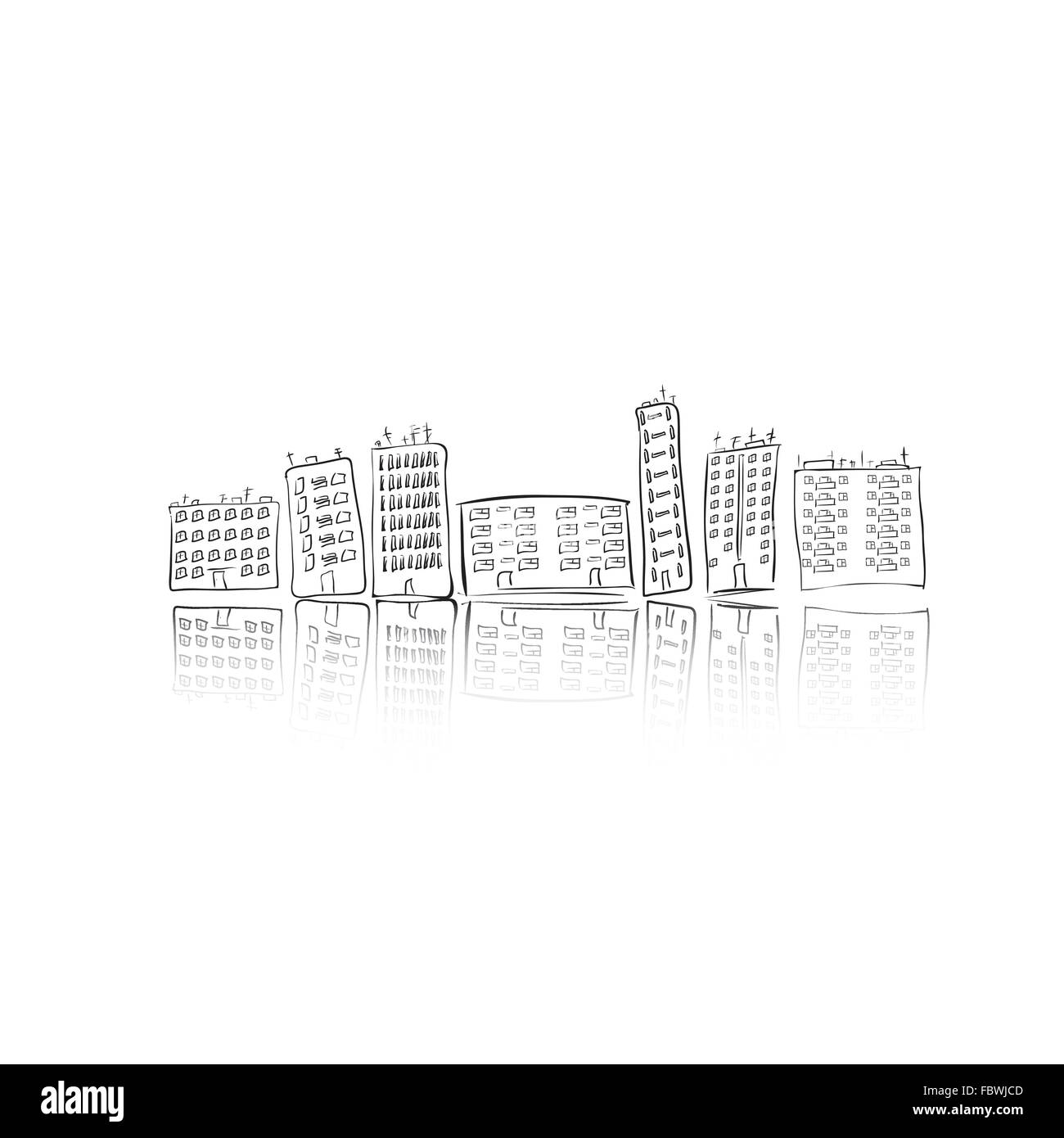 Hand drawn city of houses Stock Vector Image & Art - Alamy