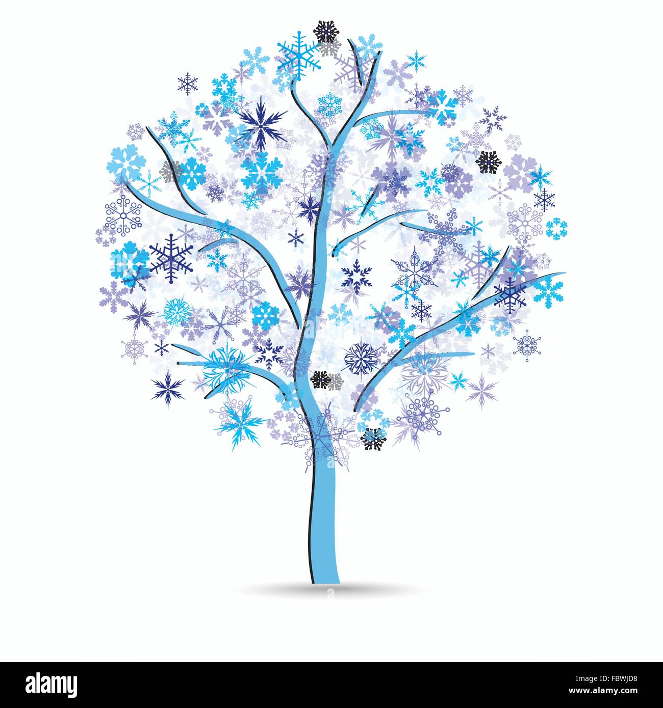 Tree with snowflakes Stock Vector Image & Art - Alamy