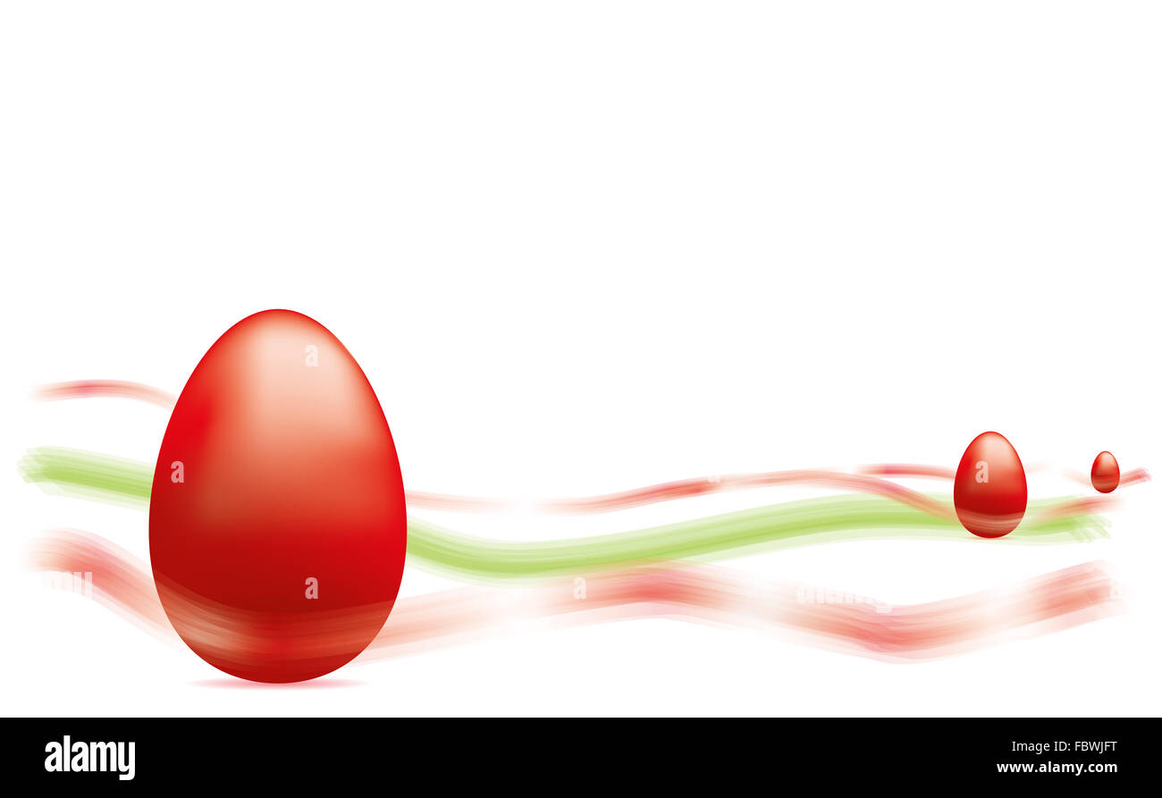 Three red Easter eggs Stock Photo - Alamy