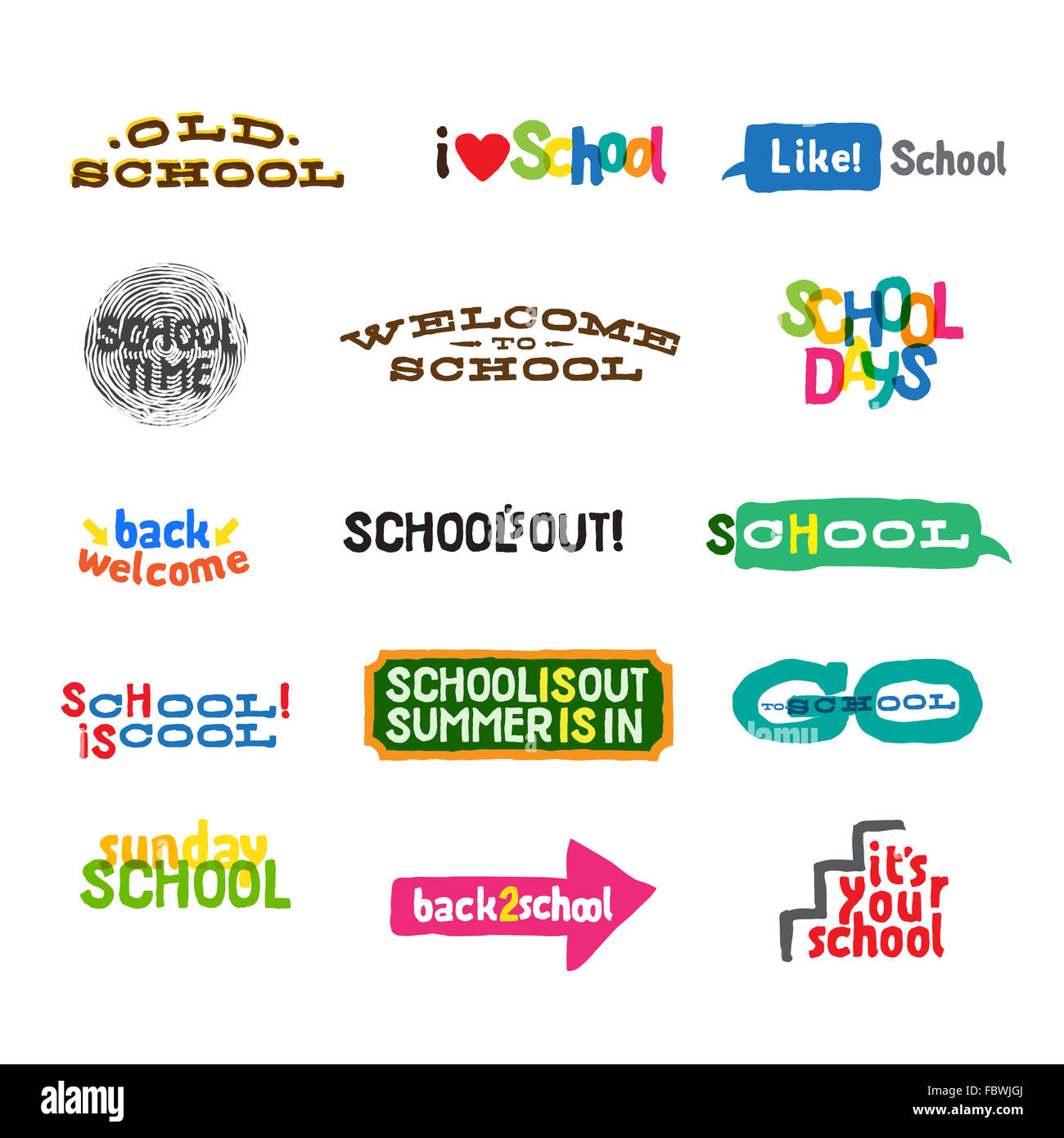 School education icons in Cut Out Stock Images & Pictures - Alamy