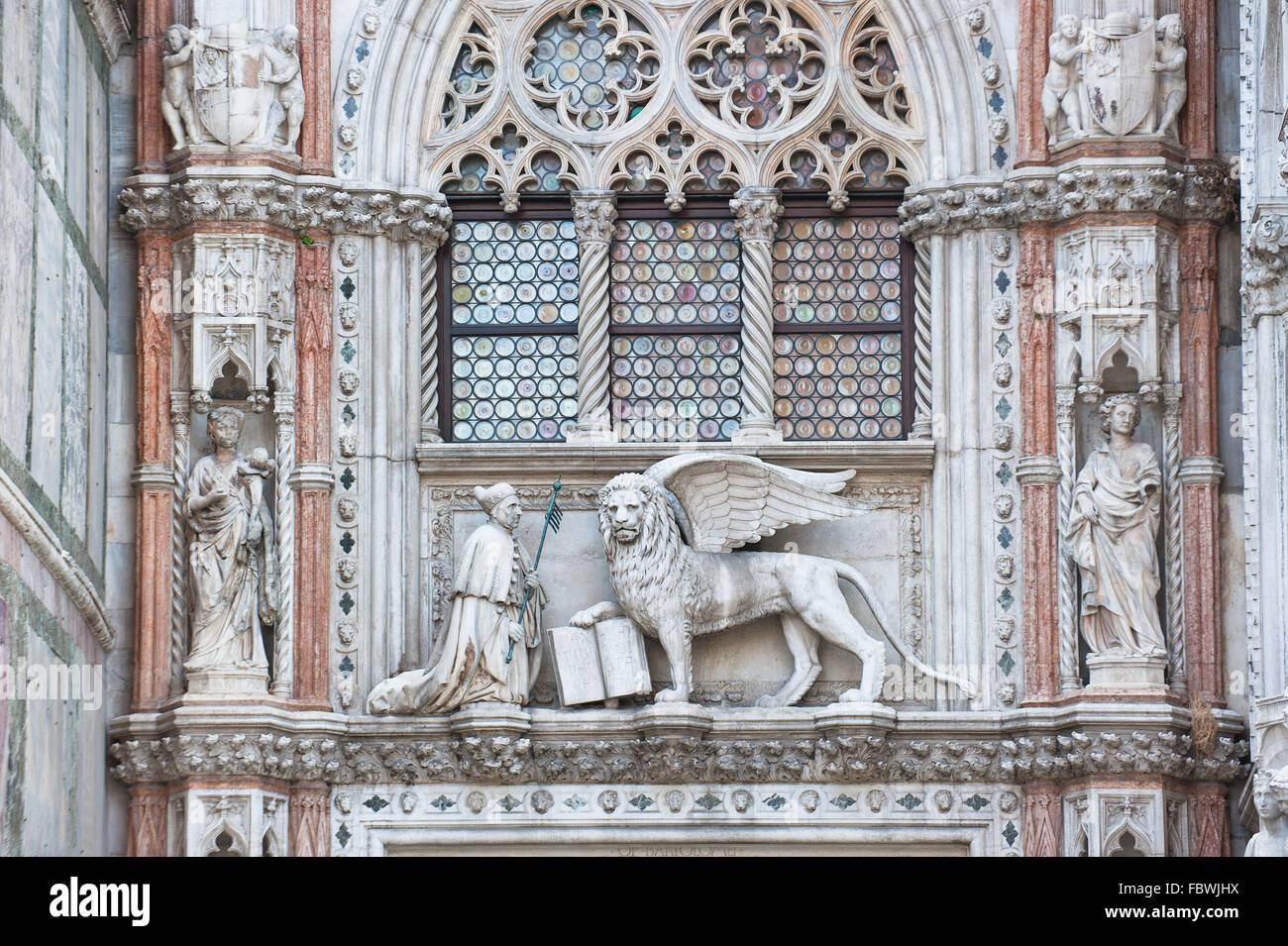 Venice Doges Palace Palazzo Ducale Details Of Gothic Architecture Stock ...