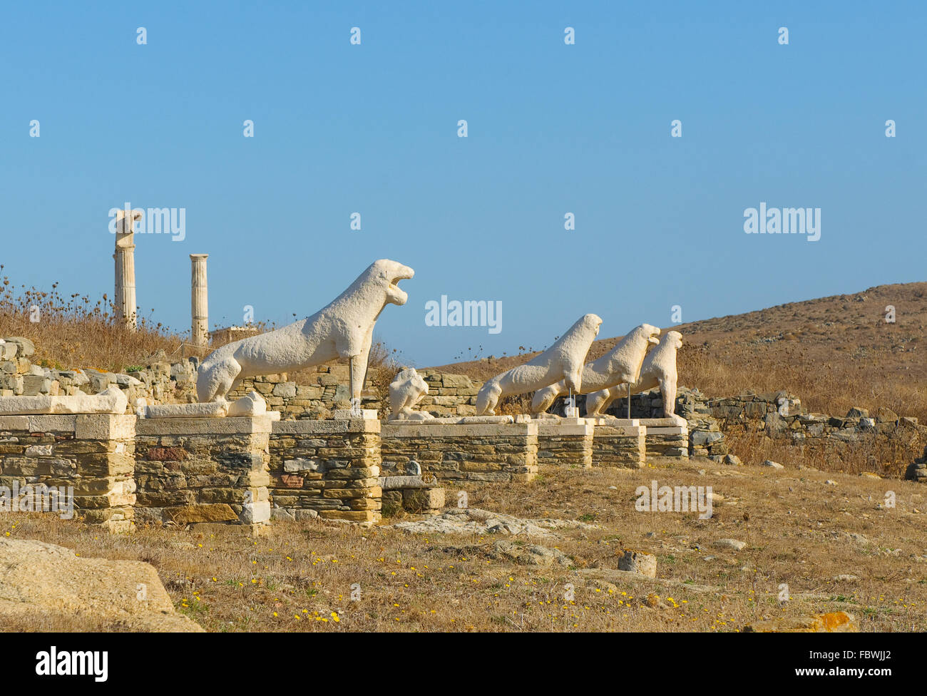 The Terrace of the Lions, Delos island, Greece Stock Photo - Alamy