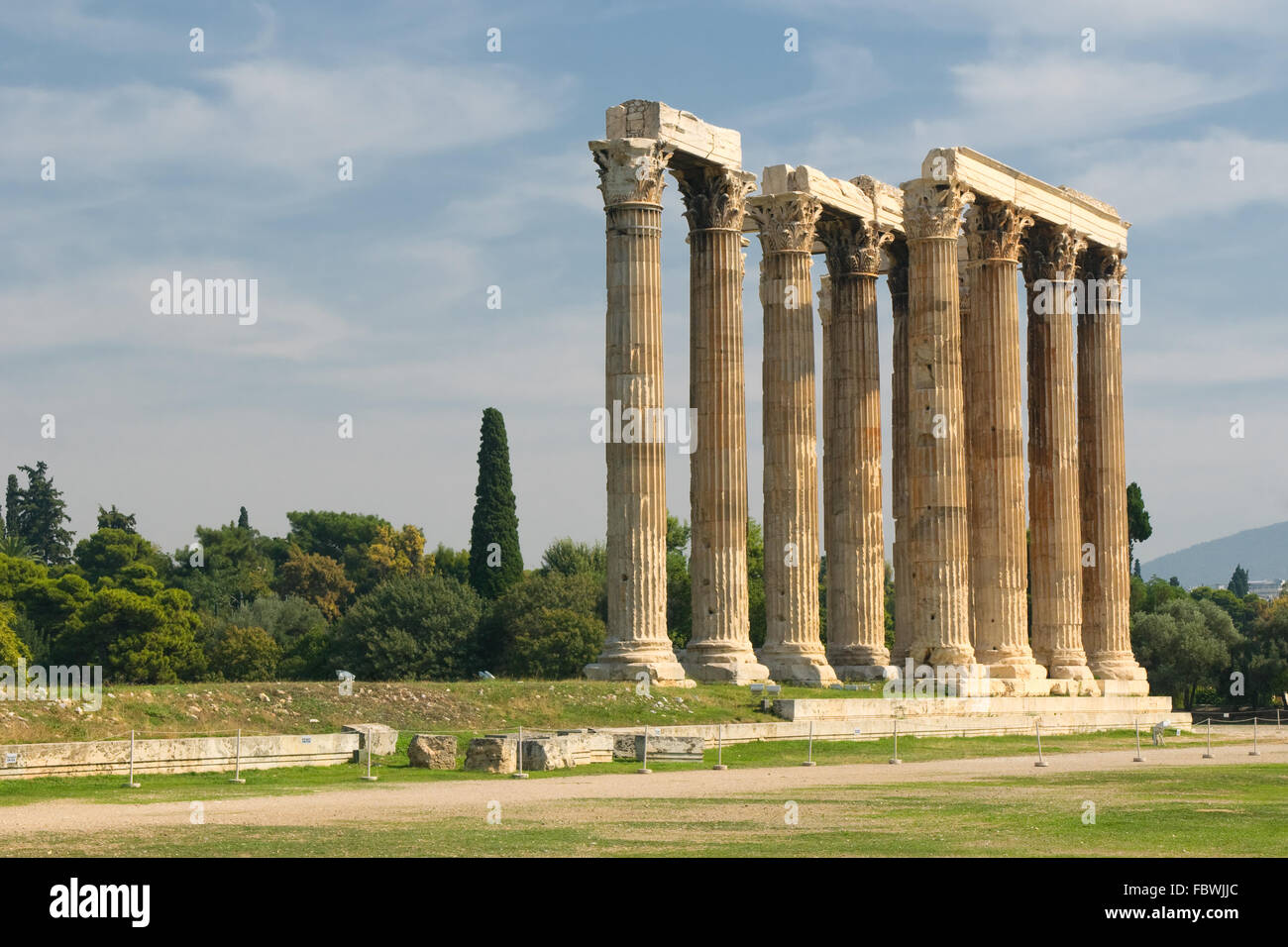 Greek columns, Temple of Olympian Zeus, Athens Stock Photo - Alamy