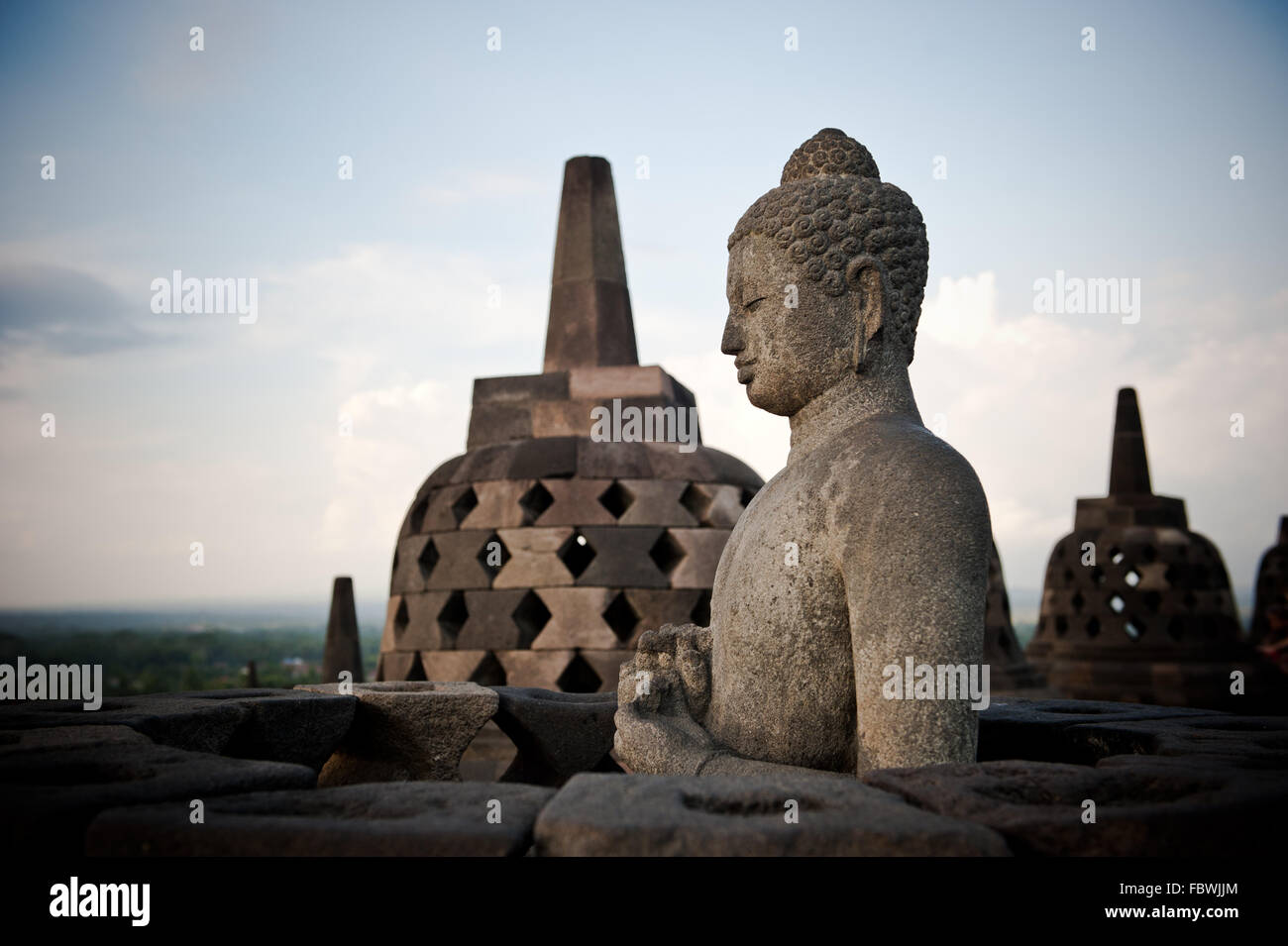 Buddha statue at Borobudur temple, Java, Indonesia Stock Photo - Alamy