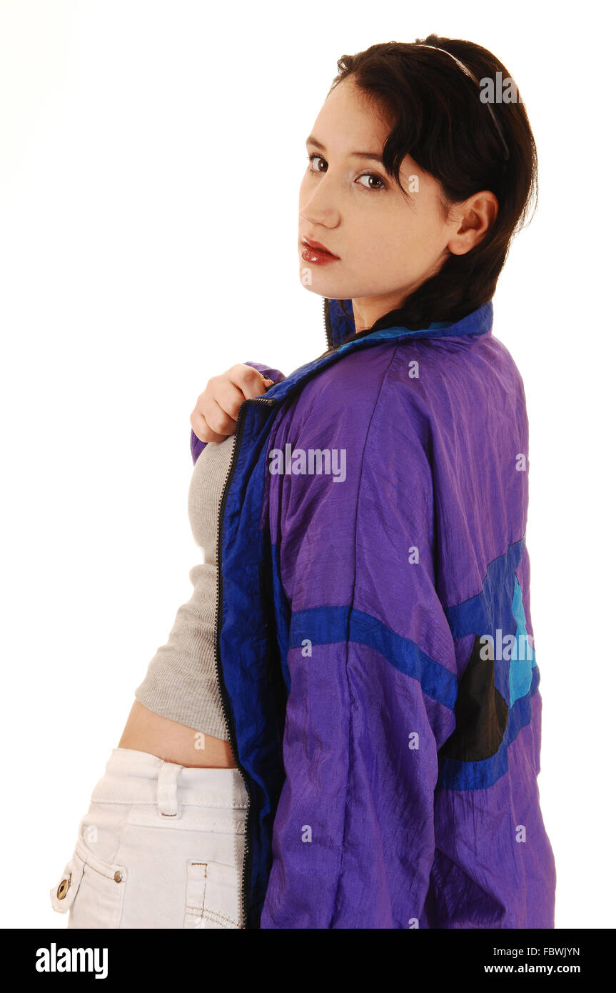 Girl in jacket Stock Photo - Alamy