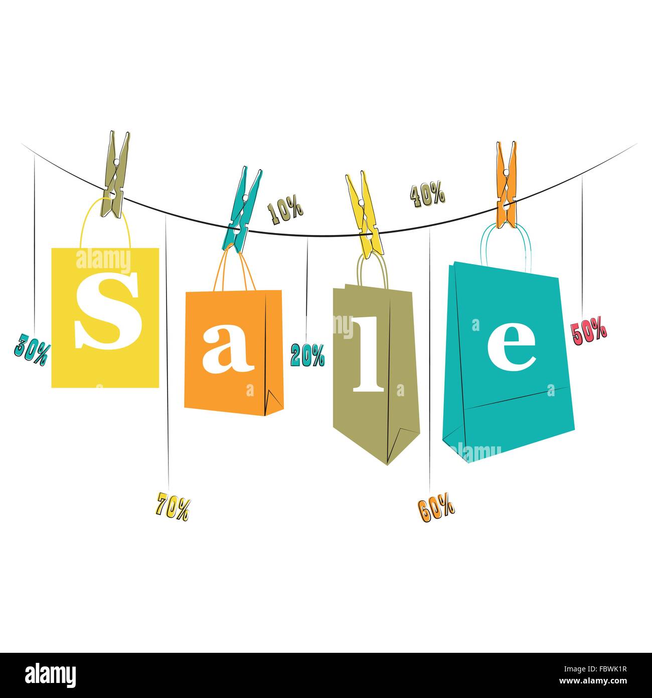 Paper bag clothes line Stock Vector Images - Alamy