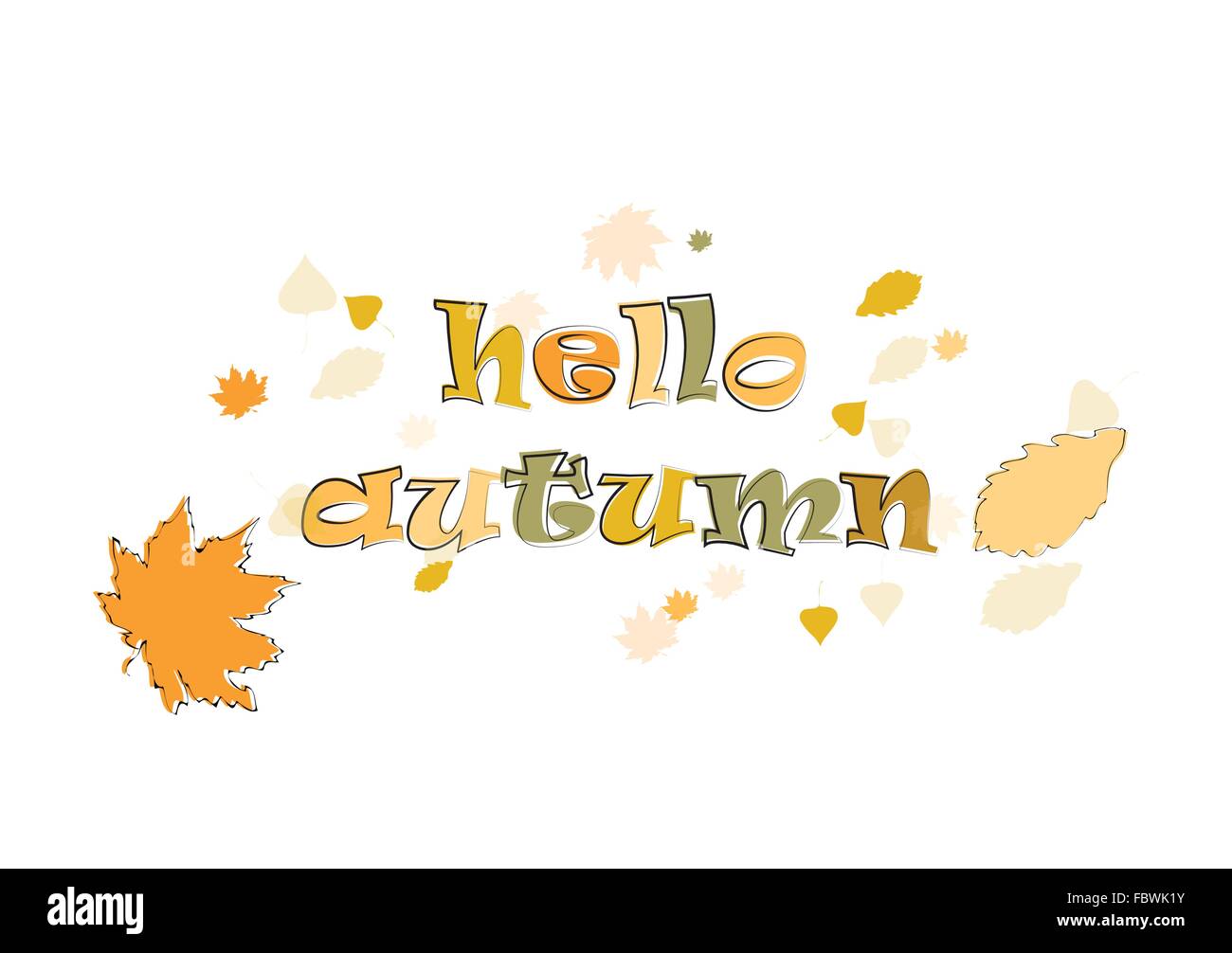 Hello autumn hand lettering Stock Vector Images - Alamy