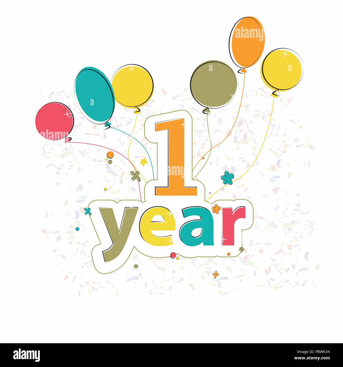 Birthday number one balloons Stock Vector Images - Alamy