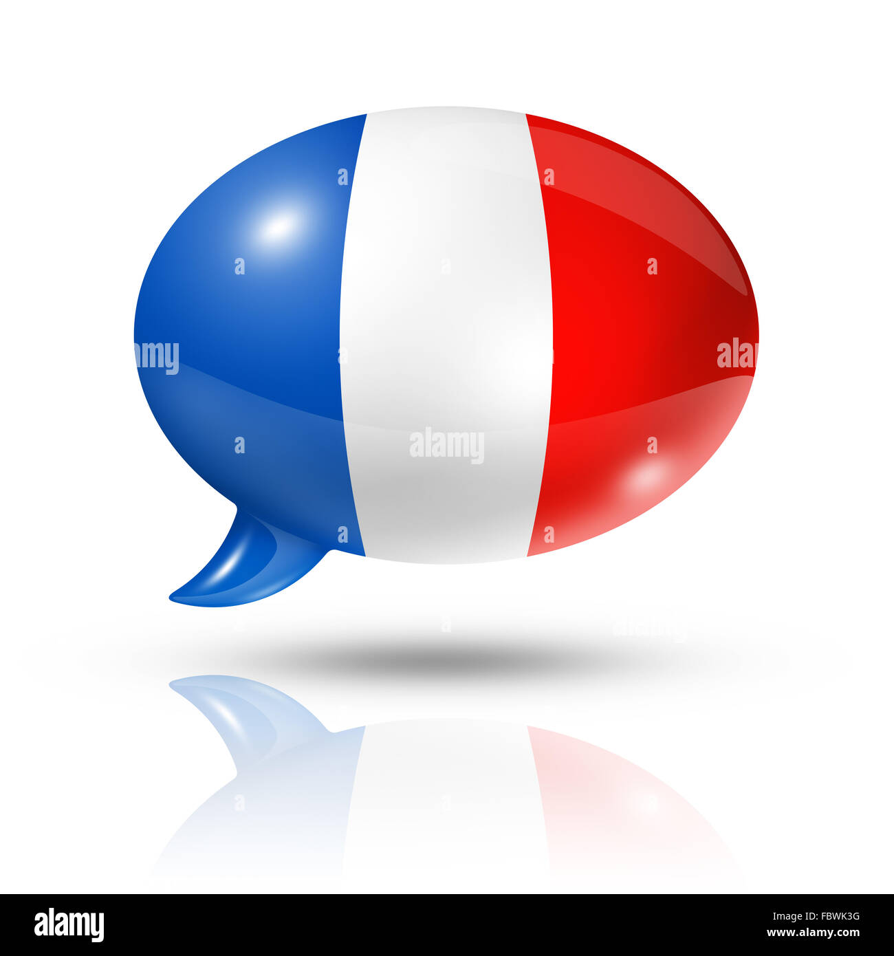French flag speech bubble Stock Photo - Alamy