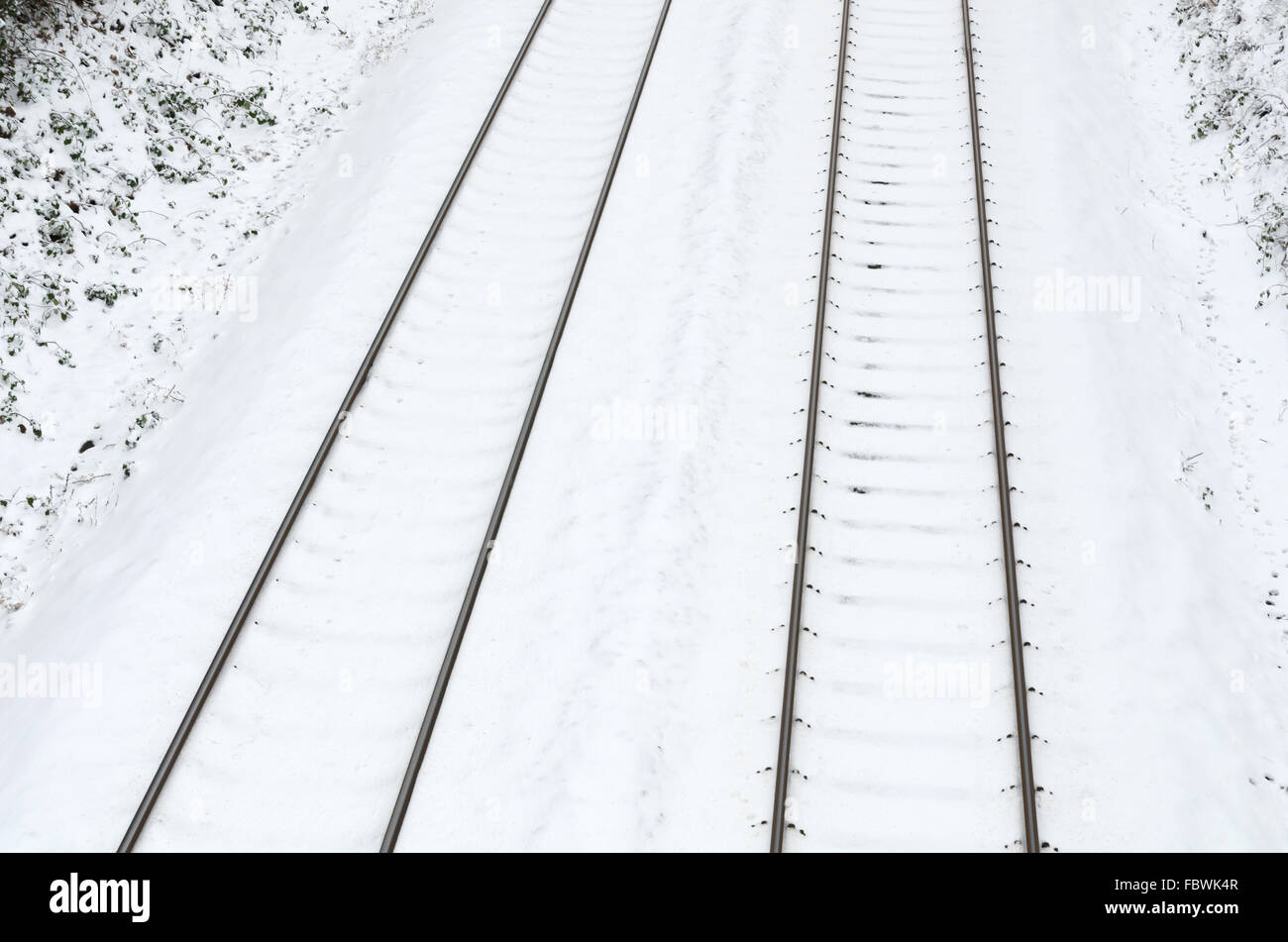 winter railroad track Stock Photo - Alamy