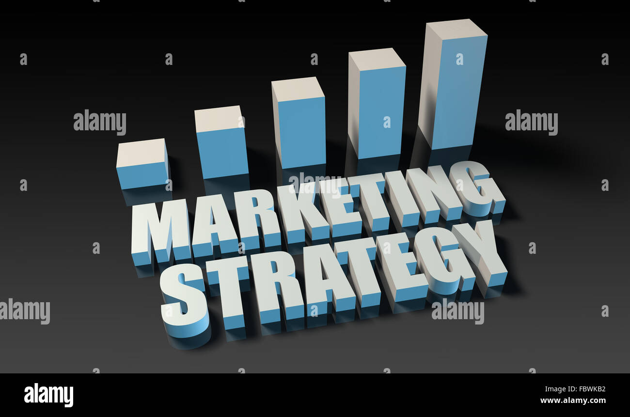 Marketing strategy graph chart in 3d on blue and black Stock Photo - Alamy