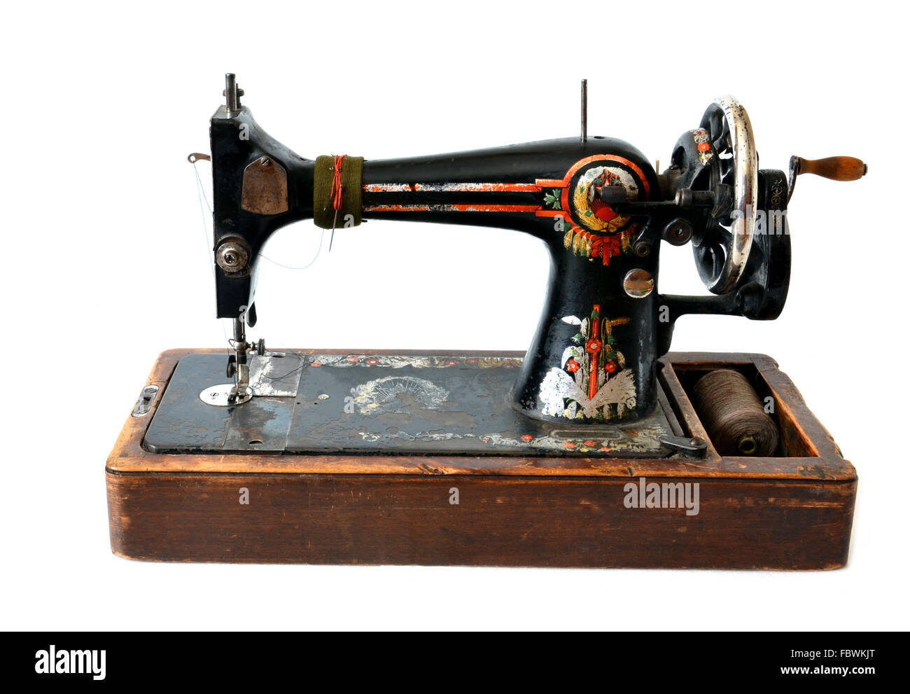 isolated antique sewing machine Stock Photo - Alamy