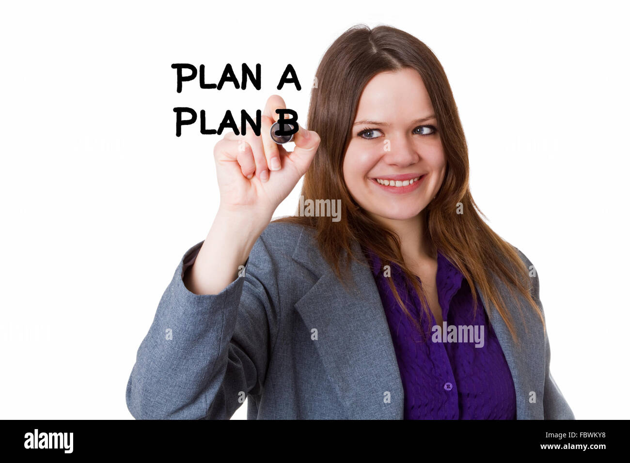 Young woman writing a plan Stock Photo - Alamy