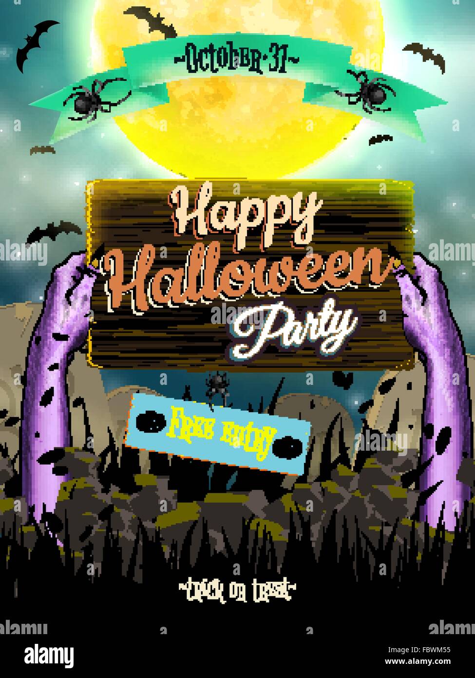 Halloween poster for holiday. EPS 10 Stock Vector Image & Art - Alamy
