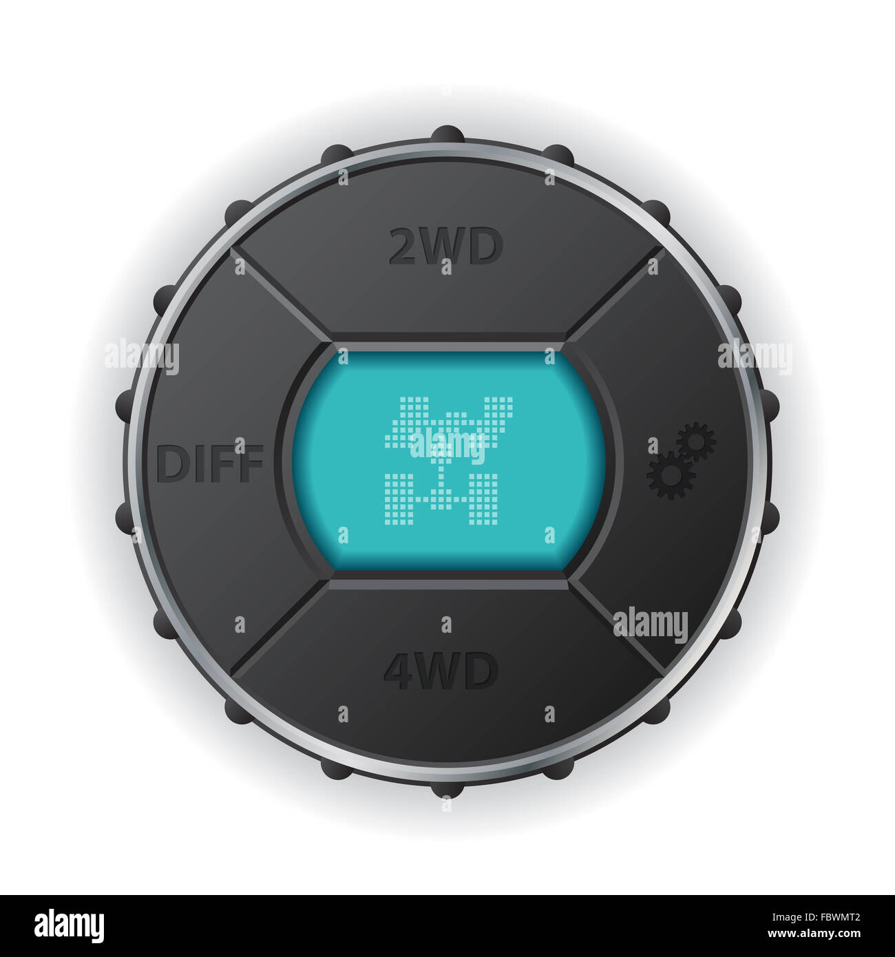 Digital differential control panel with turquoise lcd Stock Photo - Alamy