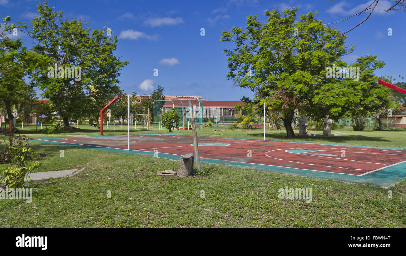 Neglected sports field in Guardalavaca, Cuba Stock Photo - Alamy