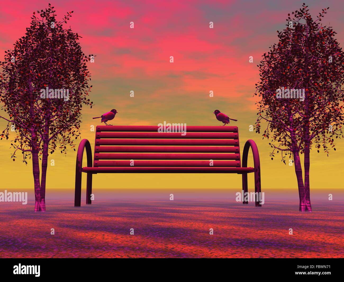 bench and landscape Stock Photo - Alamy