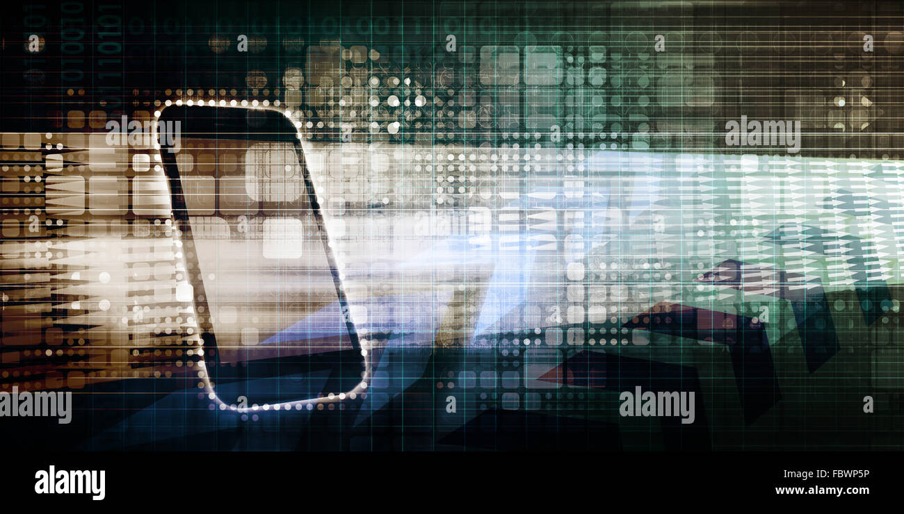 Digital Device Exploding With Content and Data Stock Photo - Alamy
