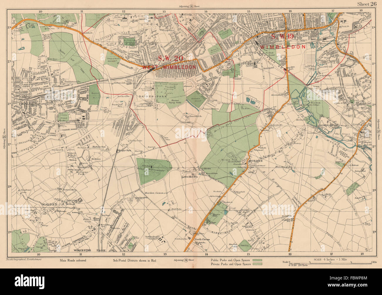Map of morden hi-res stock photography and images - Alamy