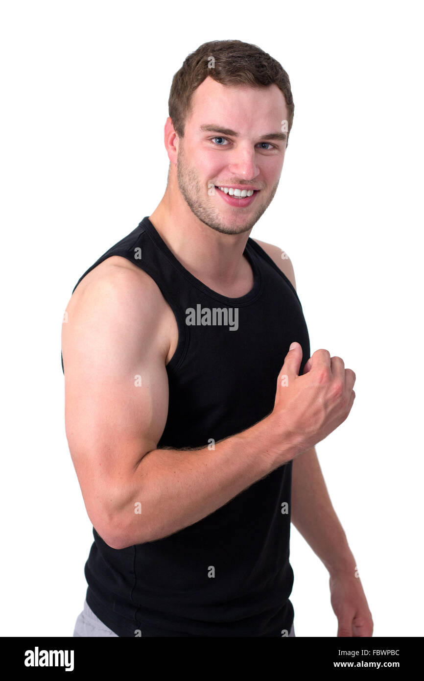 Young attractive man flexing his biceps Stock Photo - Alamy Young attractive man flexing his biceps Stock Photo - Alamy
