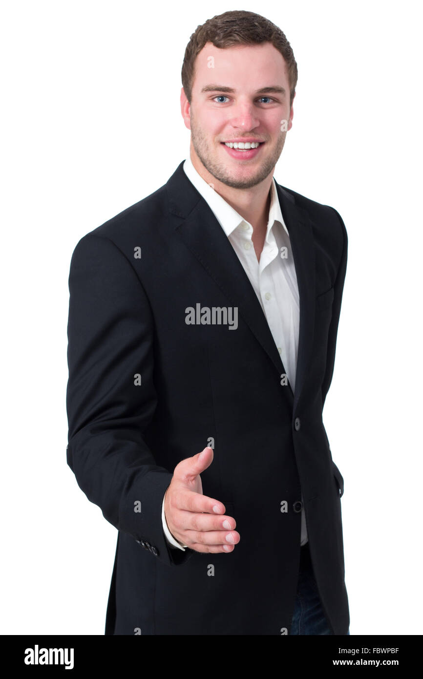 Young man shaking hand Stock Photo - Alamy