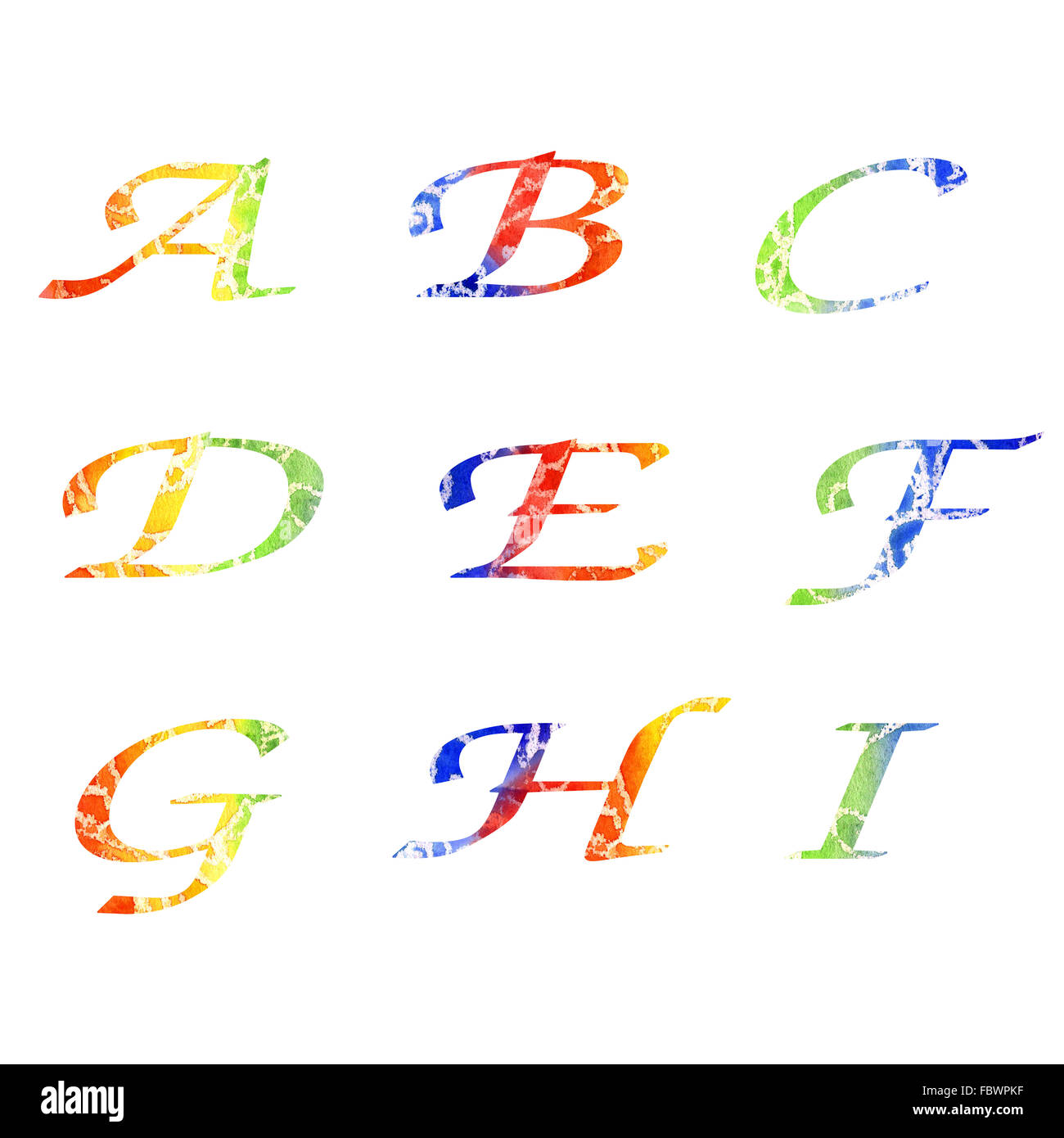 Watercolor alphabet hi-res stock photography and images - Alamy