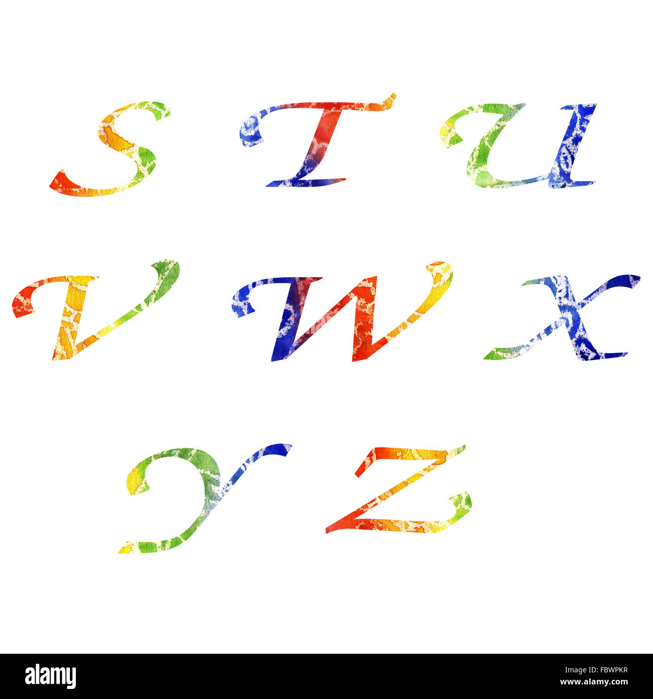 Calligraphic alphabet Cut Out Stock Images & Pictures - Alamy