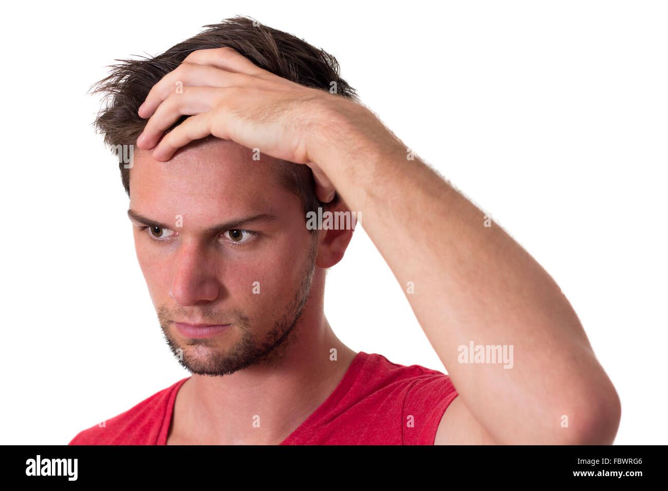 Young Stressed Man Stock Photo - Alamy