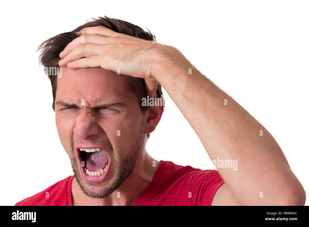 Young Screaming Man Stock Photo - Alamy