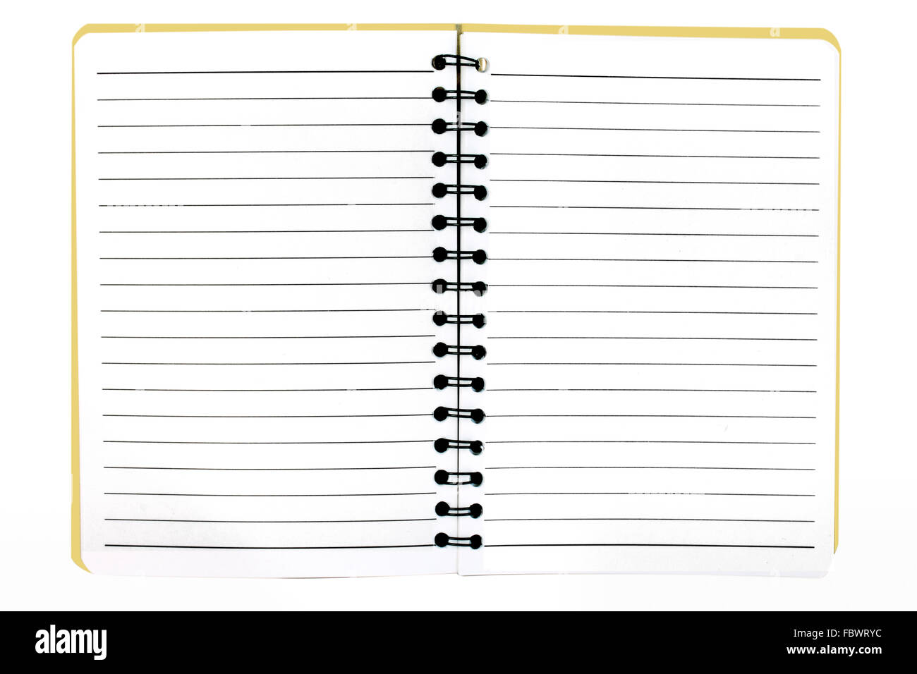 Notebook yellow lined standing Stock Photo - Alamy