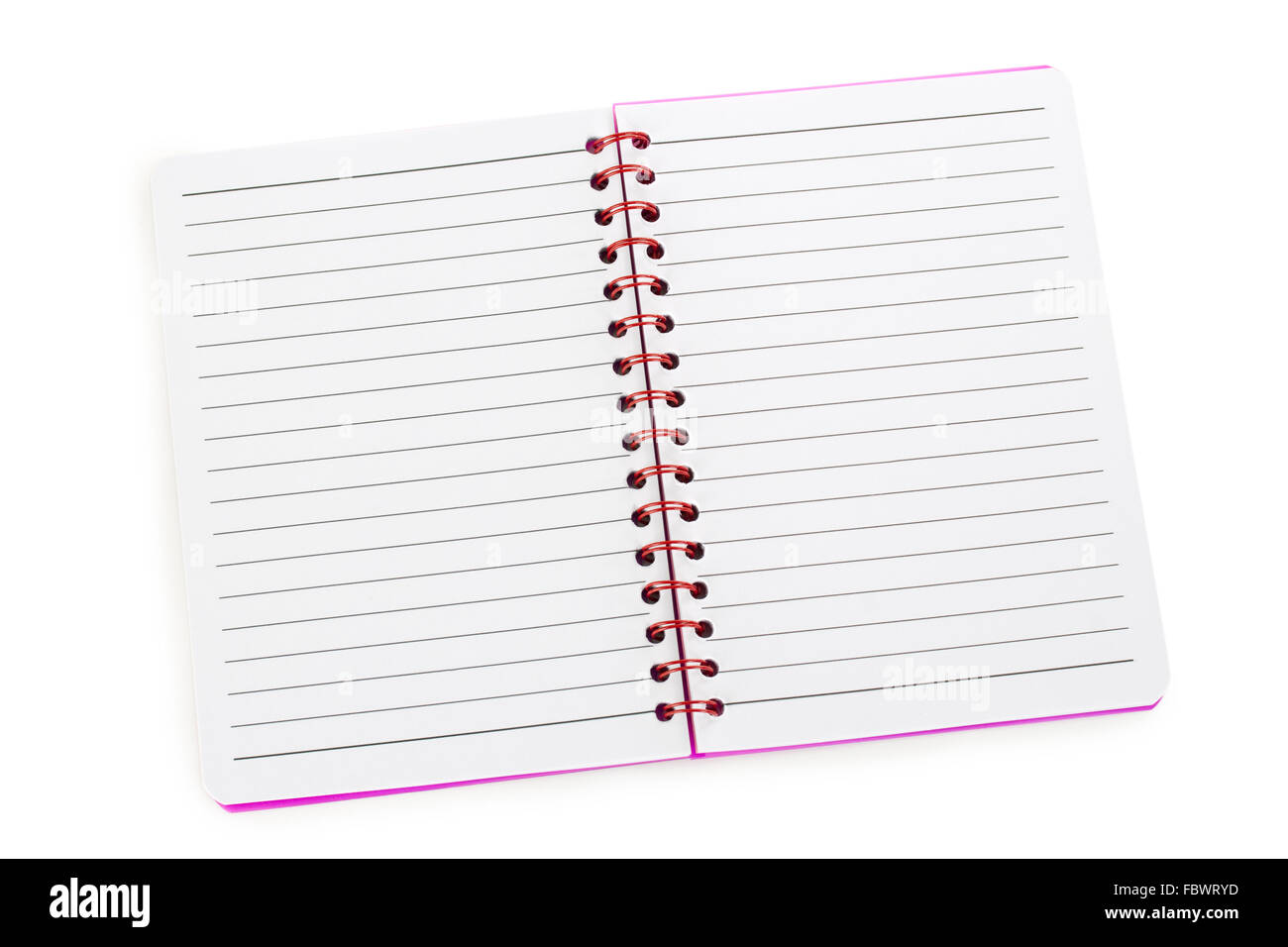 Notebook red lined lying Stock Photo - Alamy