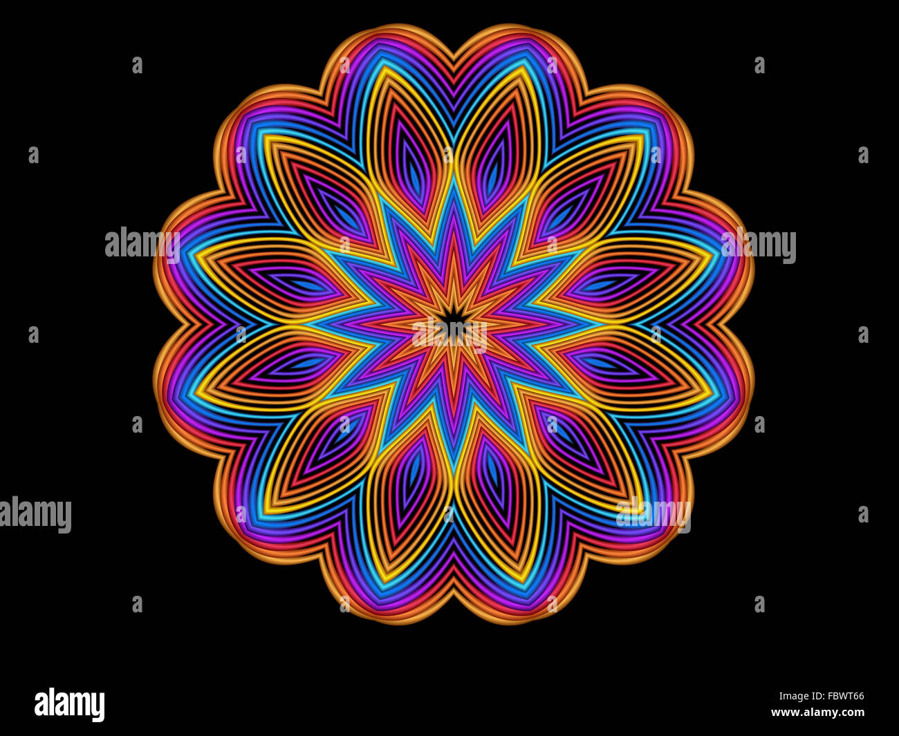 Psychedelic Kaleidoscope Spirograph Motif Stock Photo - Alamy