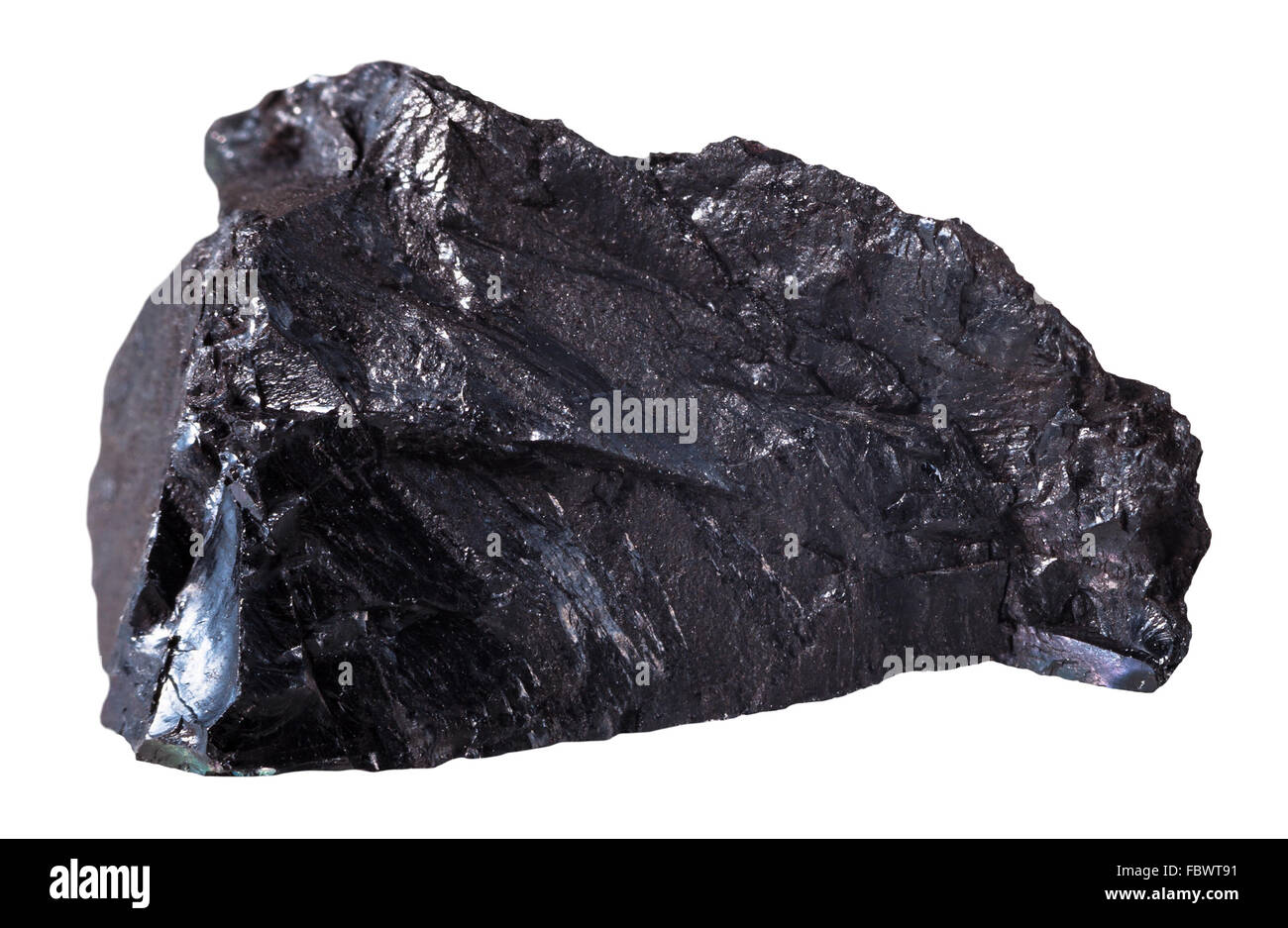 macro shooting of specimen natural rock - piece of black anthracite ...