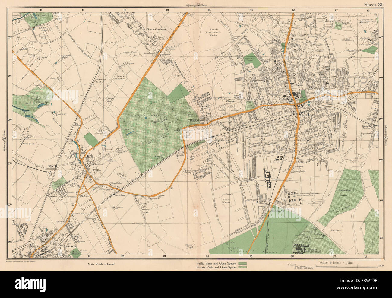 Map of sutton hi-res stock photography and images - Alamy