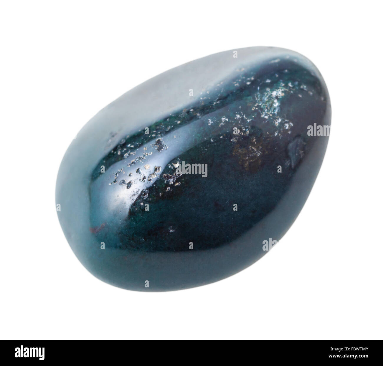natural mineral gem stone - heliotrope (bloodstone) gemstone isolated ...