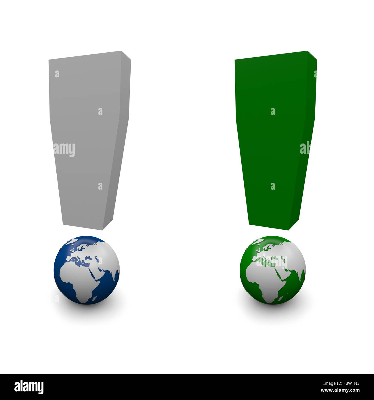 Earth exclamation mark Cut Out Stock Images & Pictures - Alamy