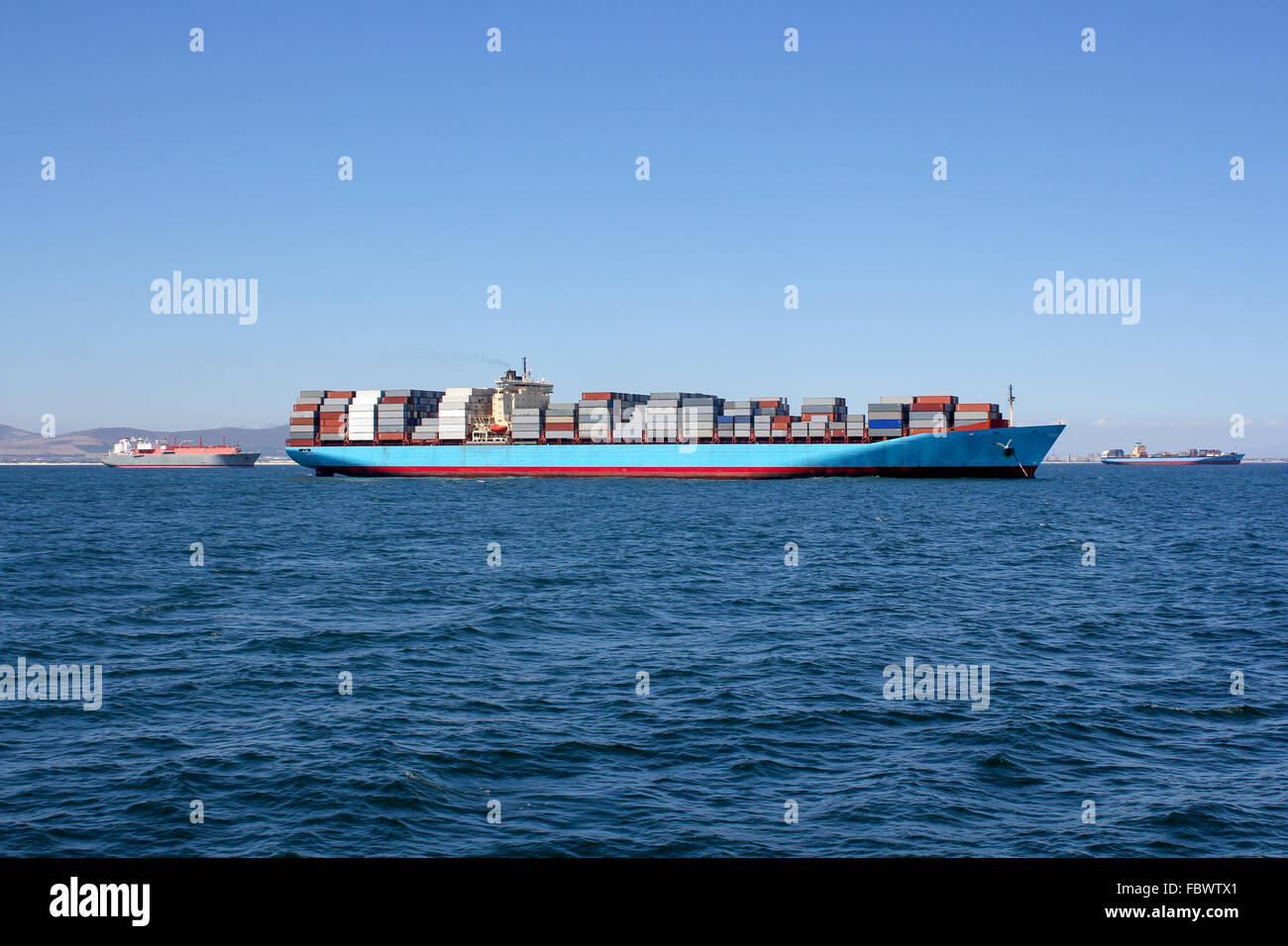 Container Ship on sea Stock Photo - Alamy